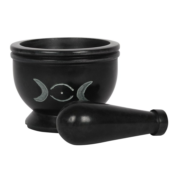 Soap Stone Triple Moon Pestle and Mortar - Something Different Wholesale