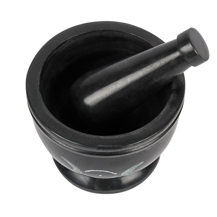 Soap Stone Triple Moon Pestle and Mortar - Something Different Wholesale